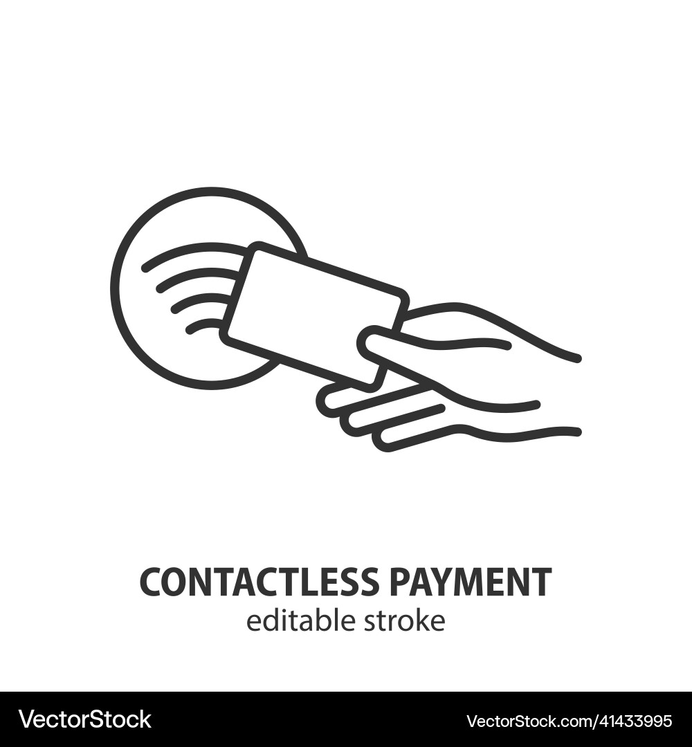 Contactless card payment line icon Royalty Free Vector Image