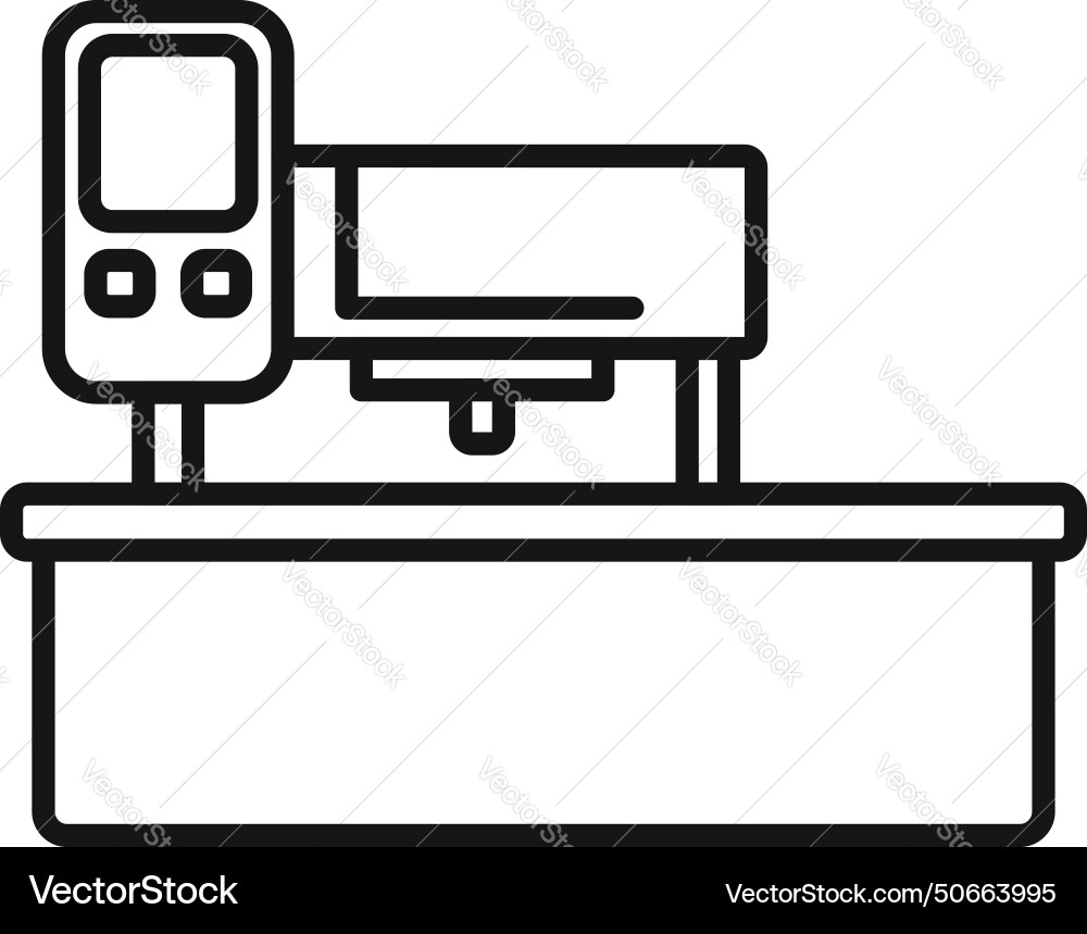 Energy label cnc machine icon outline Royalty Free Vector