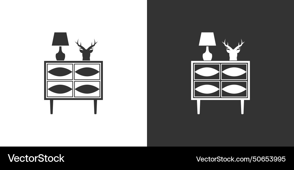 Interior icon black and white Royalty Free Vector Image