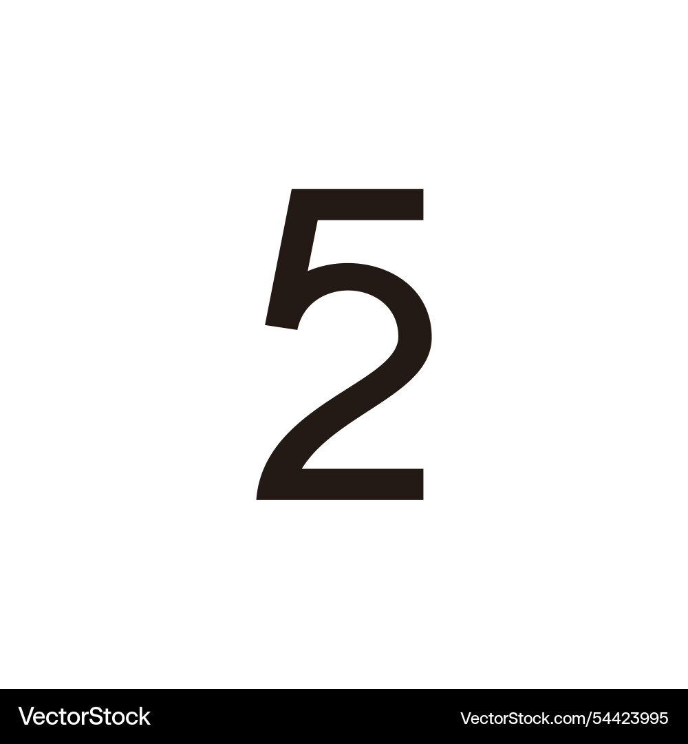 Number 52 simple linked line geometric design Vector Image