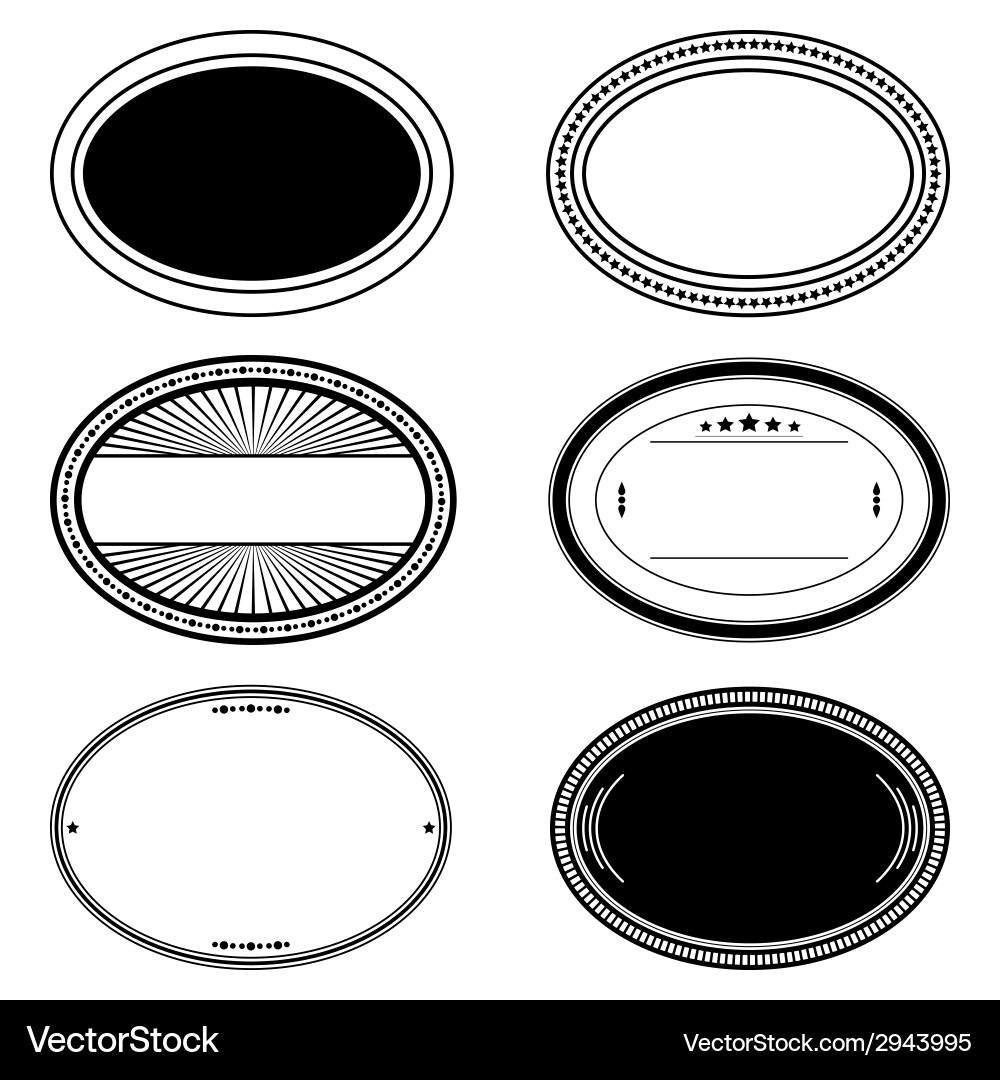 Oval stamp set Royalty Free Vector Image - VectorStock