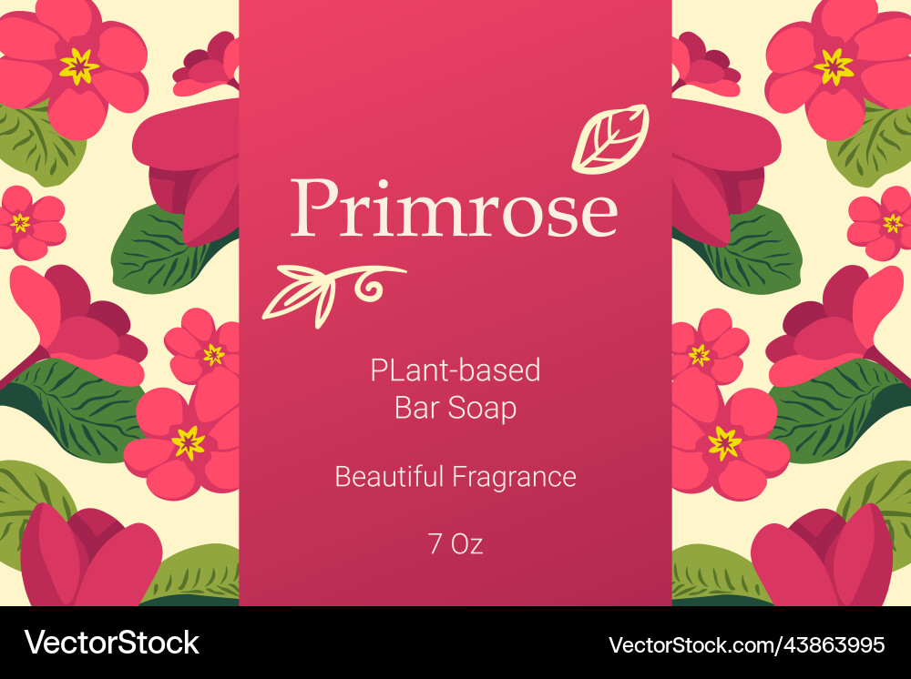 Primrose plant based bar soap fragrance Royalty Free Vector
