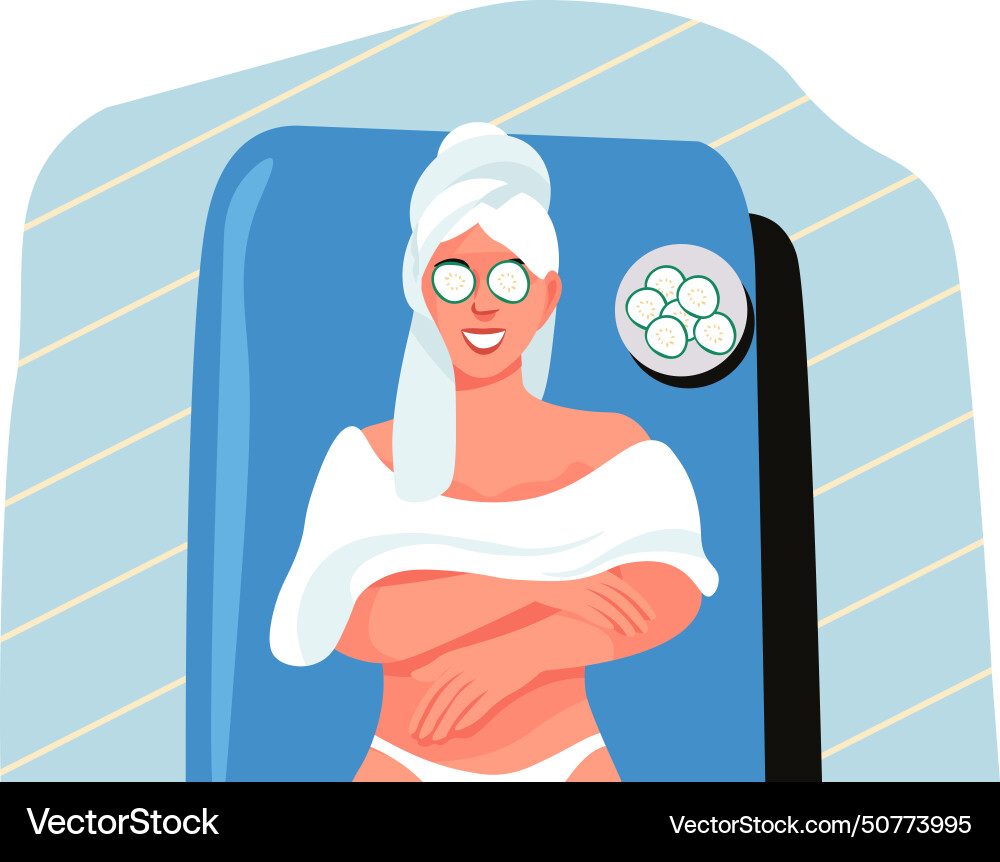 Relaxing facial treatment Royalty Free Vector Image