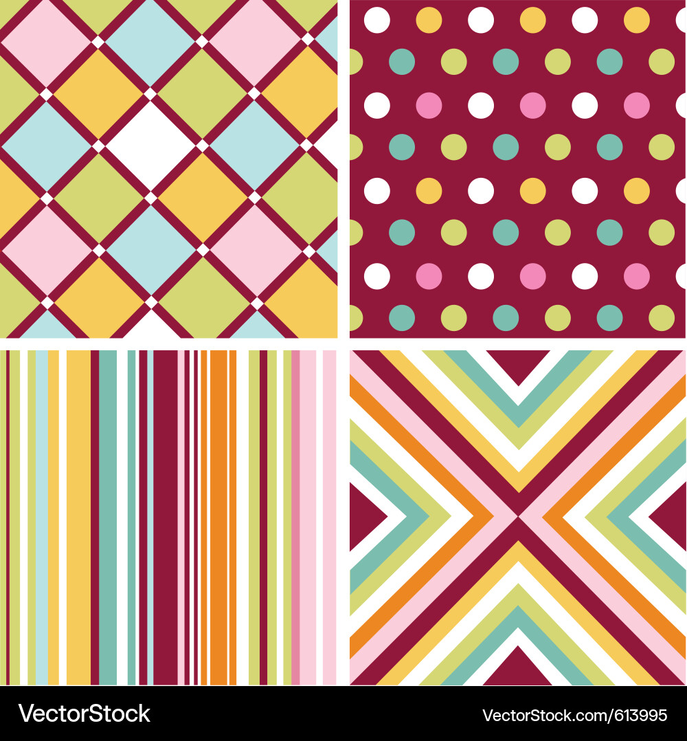 Seamless patterns with fabric texture Royalty Free Vector