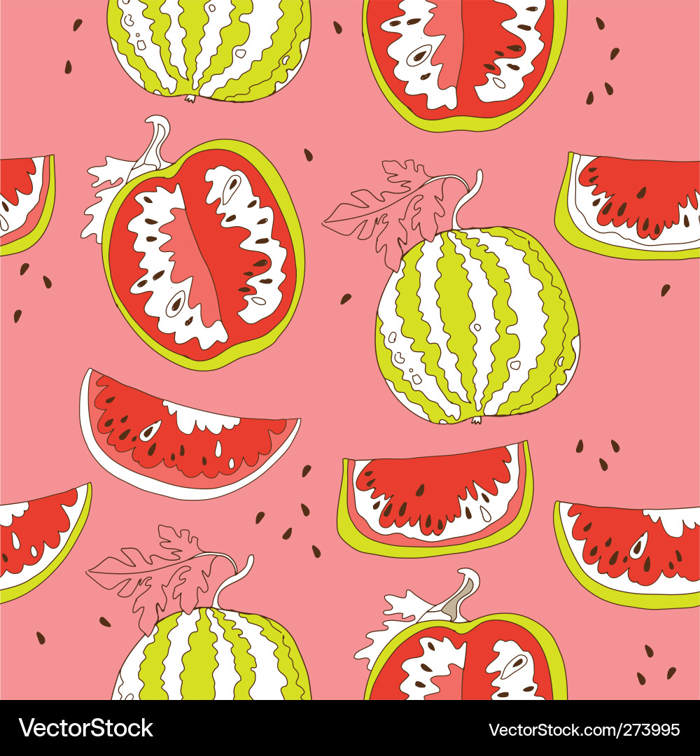 Watermelon seamless pattern Royalty Free Vector Image