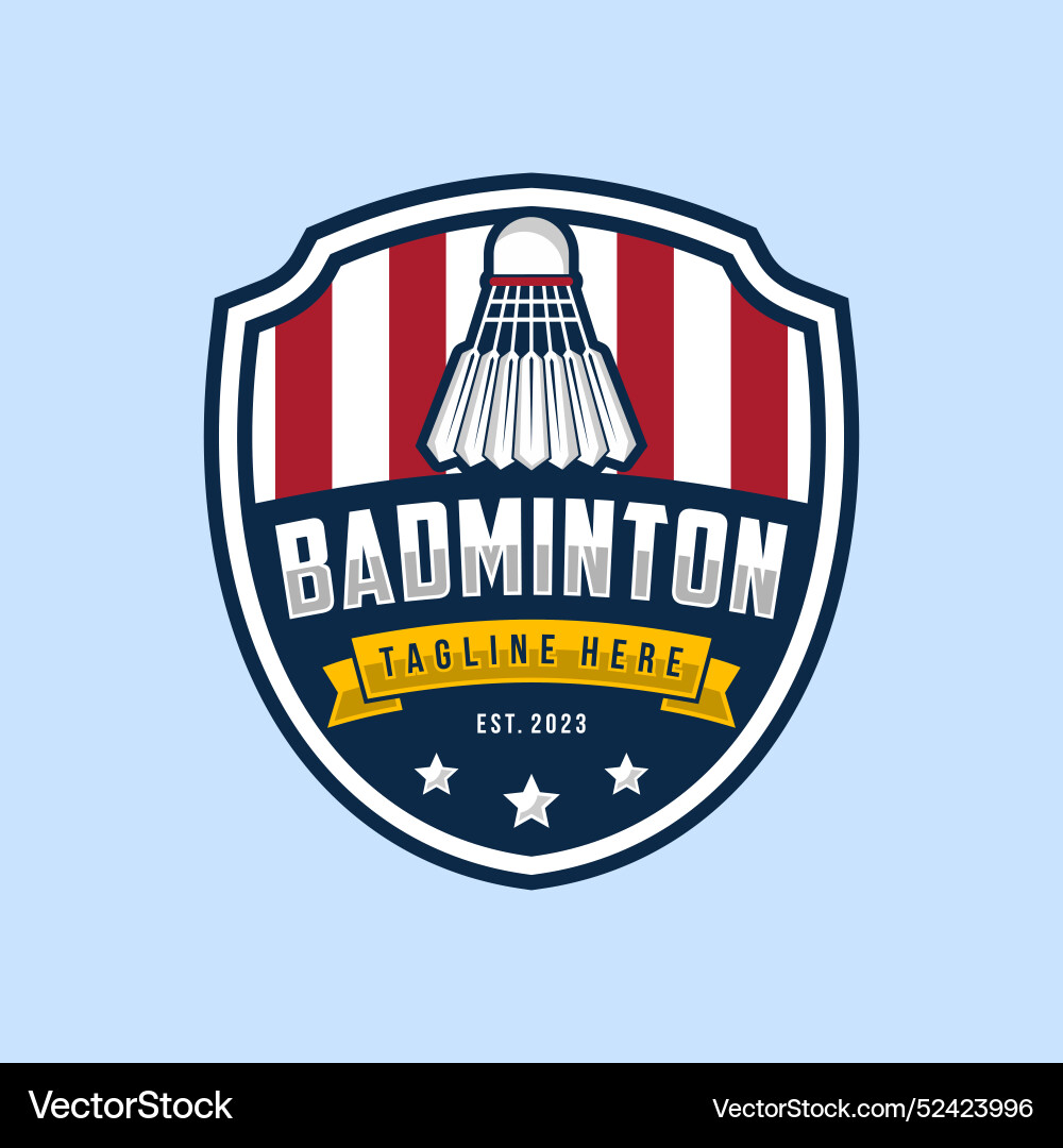 Badminton logo sport design template Royalty Free Vector