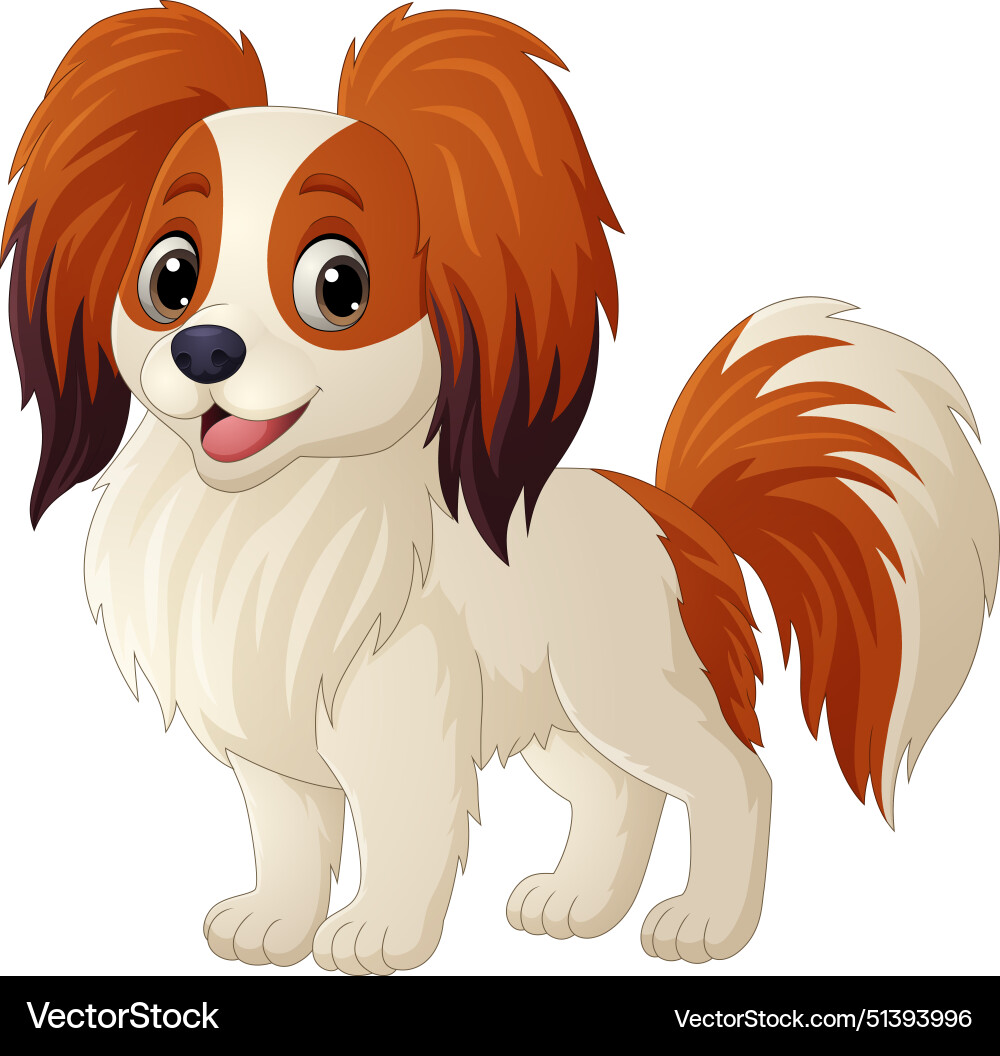 Cartoon happy papillon dog breed Royalty Free Vector Image
