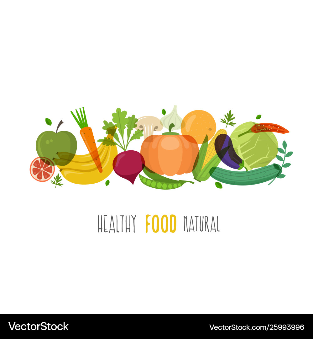 Healthy natural food Royalty Free Vector Image