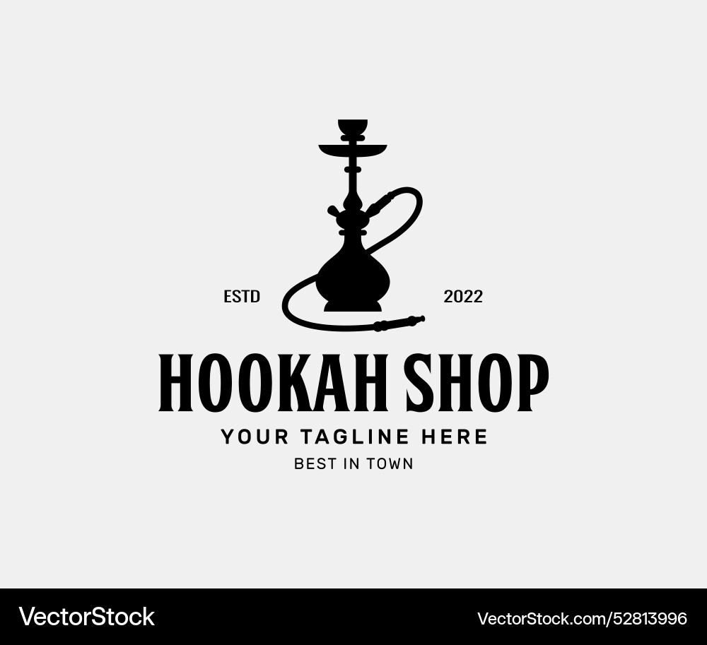 Hookah logo design and arabian shisha smoke logo Vector Image