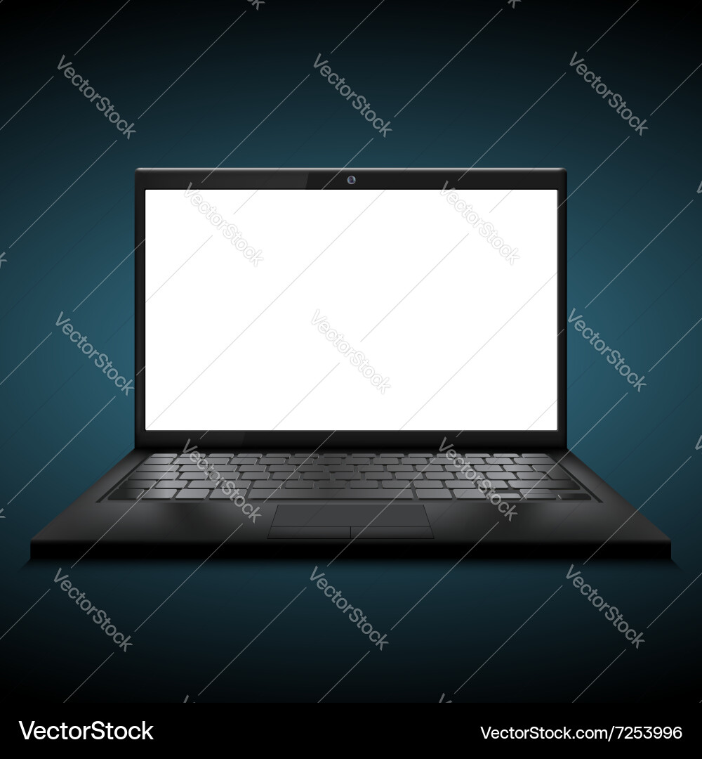 Laptop with white screen Royalty Free Vector Image