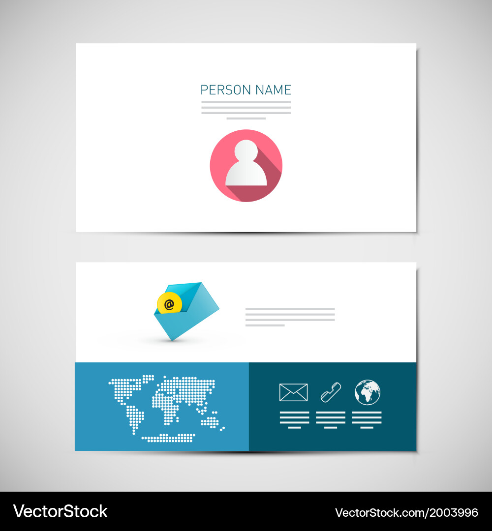 Paper business card template Royalty Free Vector Image