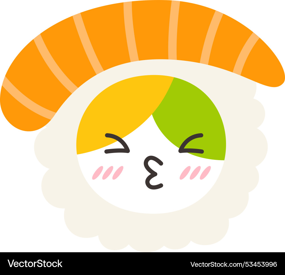 Sushi japanese food character Royalty Free Vector Image