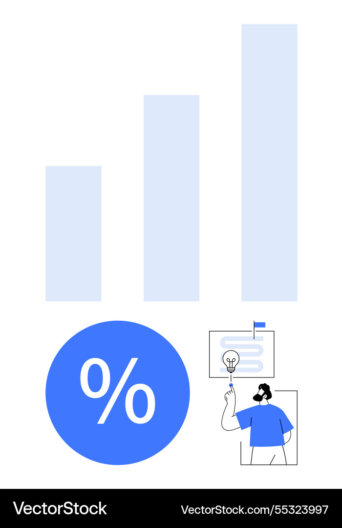 Businessperson presenting data insights Royalty Free Vector