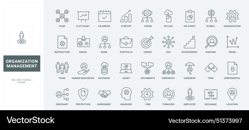 Company organization and management thin black Vector Image
