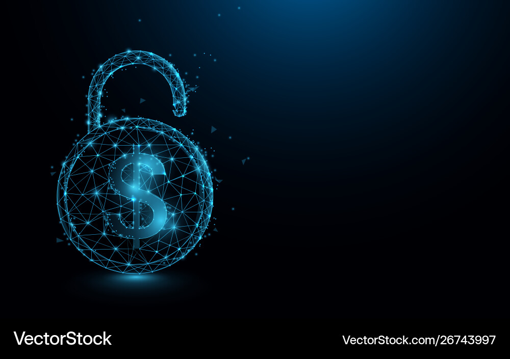 Money lock with padlock icon stack Royalty Free Vector Image