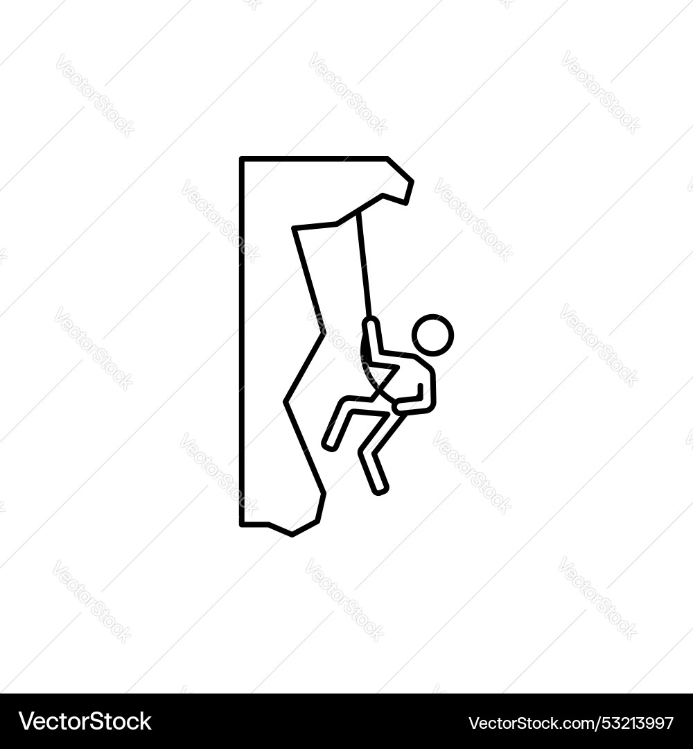 People climbing line icon isolated on white Vector Image
