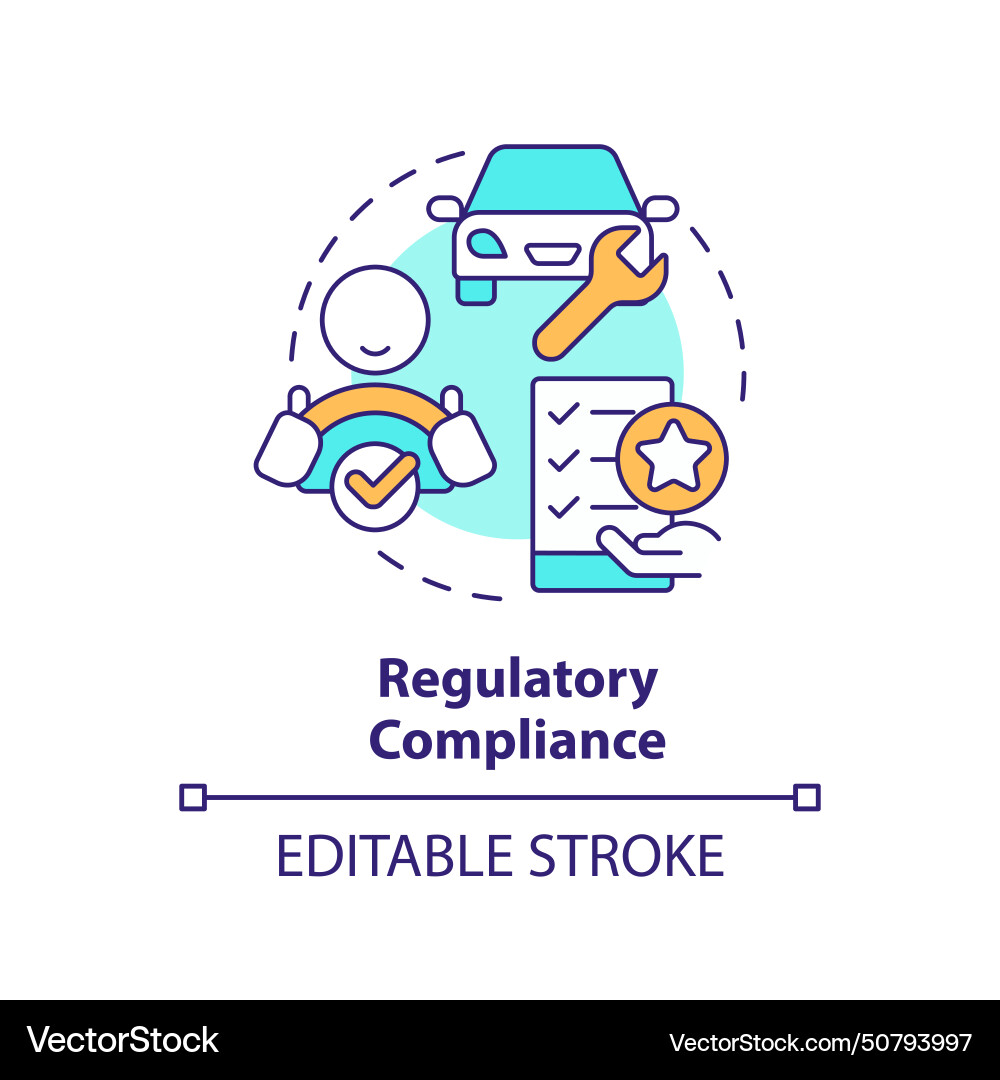 Regulatory compliance multi color concept icon Vector Image