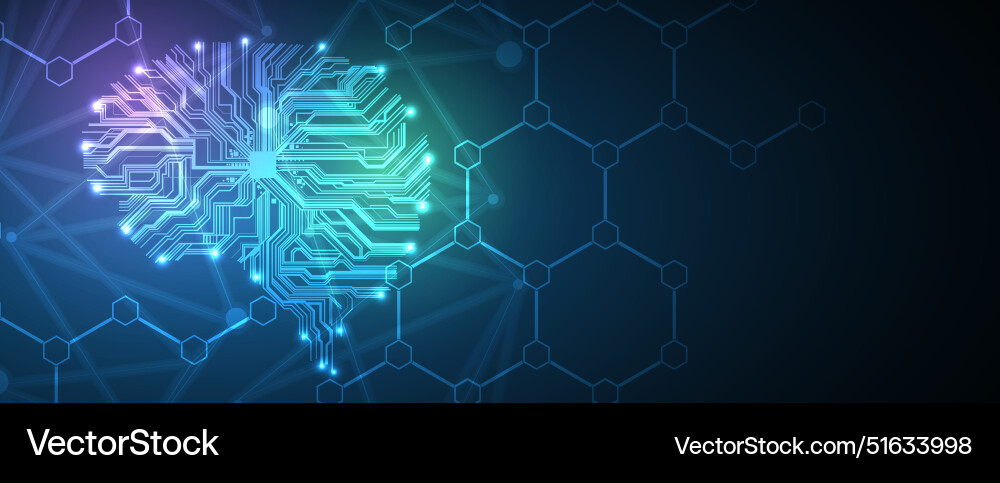 Abstract artificial intelligence cloud computing Vector Image