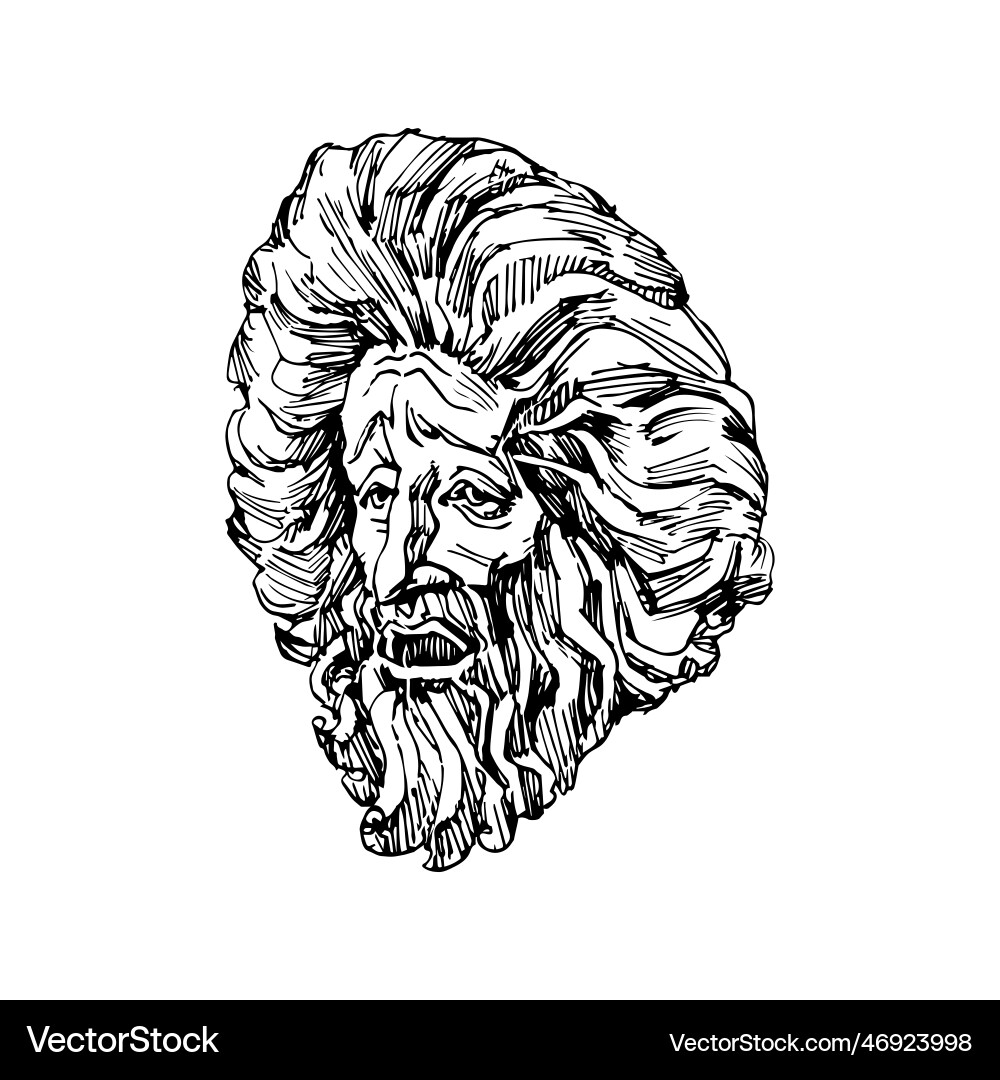 An antique theatrical mask a tragic face Vector Image