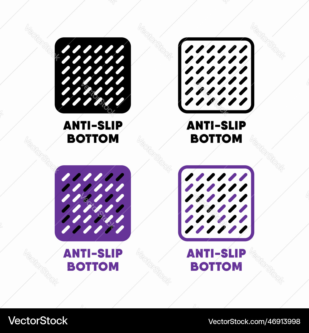 Anti slip bottom information sign Royalty Free Vector Image