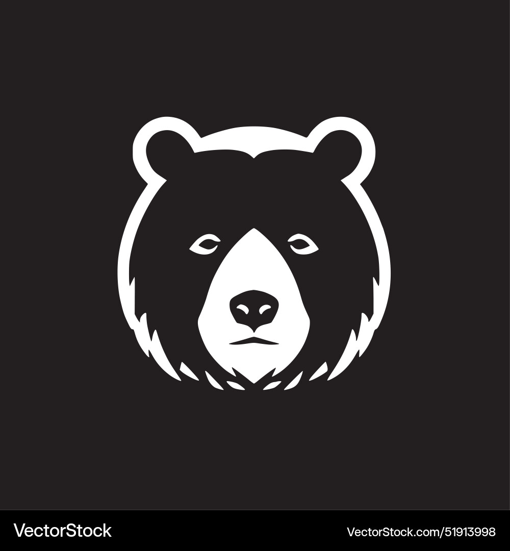 Bear - minimalist and flat logo Royalty Free Vector Image