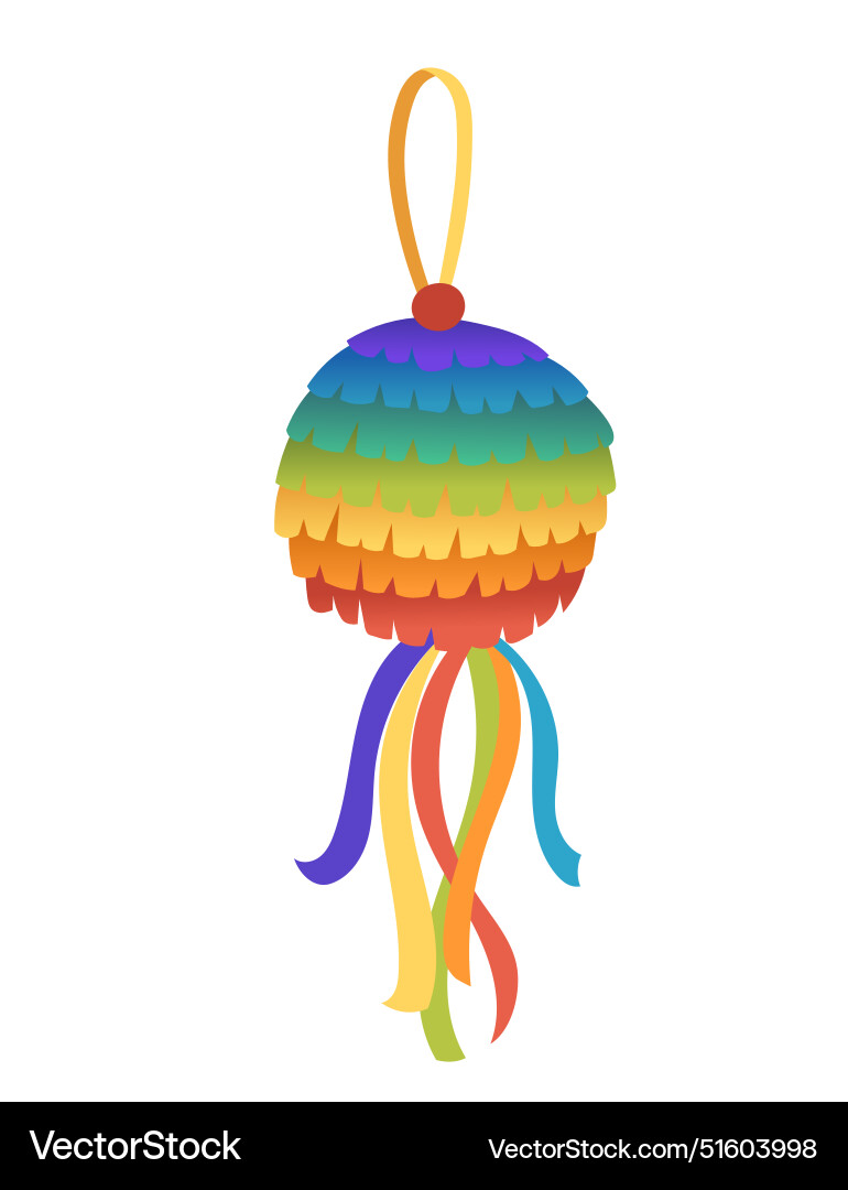 Colorful sphere shaped pinata tradition carnival Vector Image