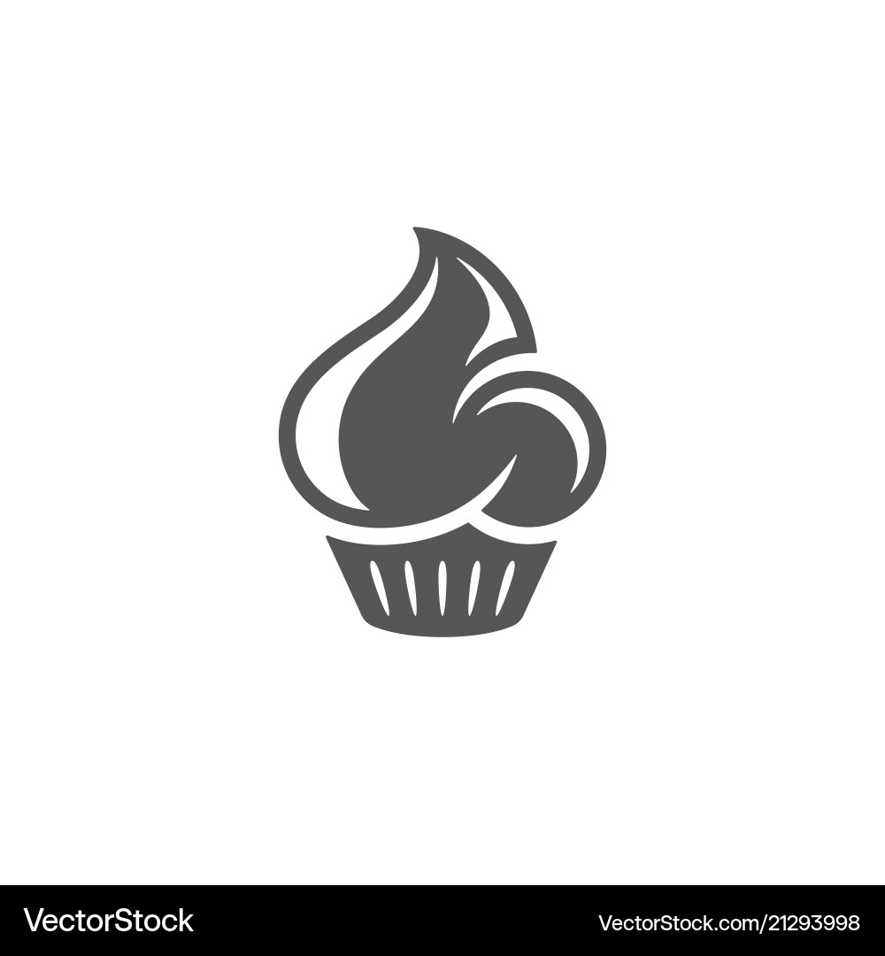 Cupcake Icon - White Background Royalty Free Vector Image