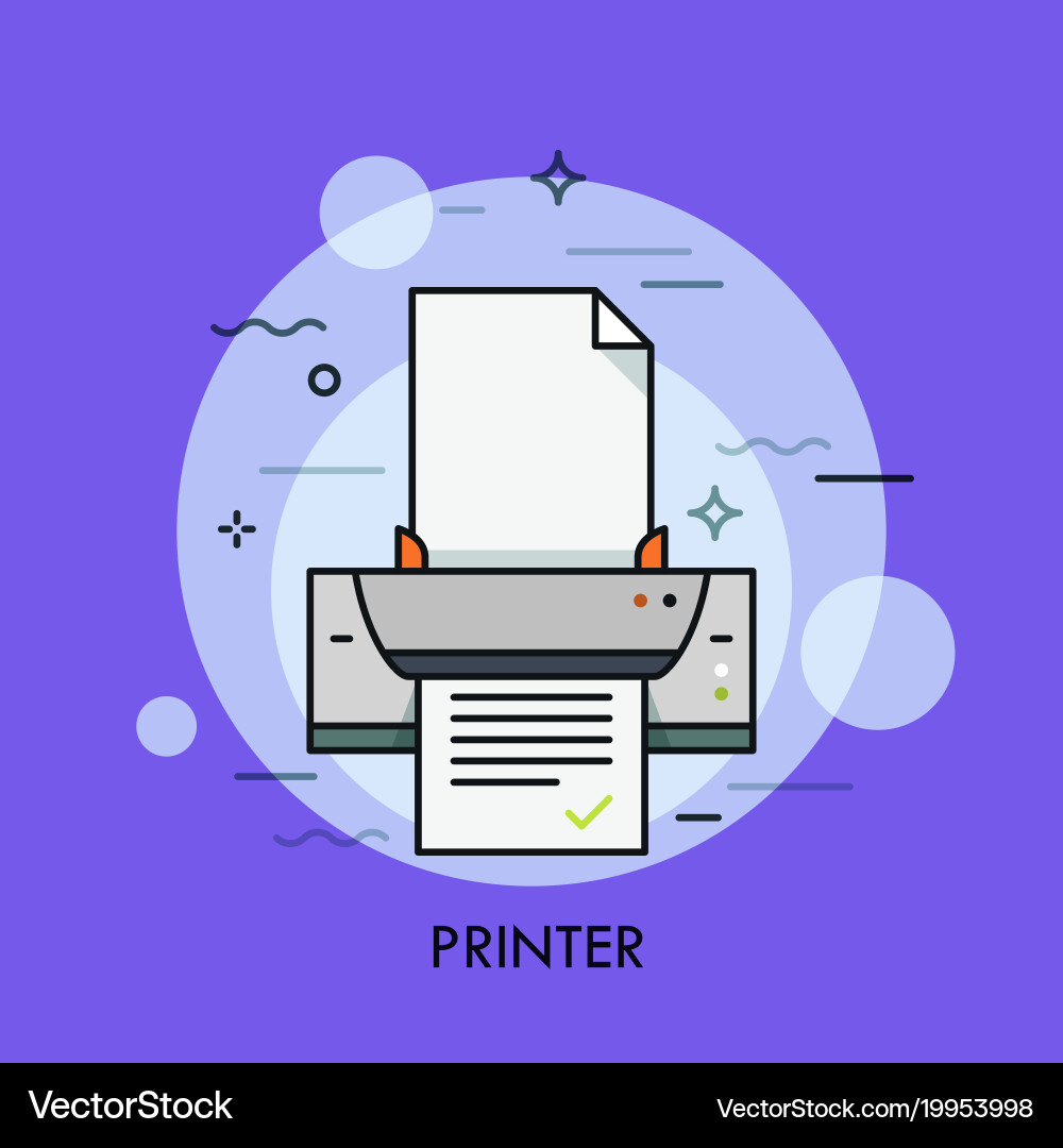 Electronic printer hardware device for paper Vector Image