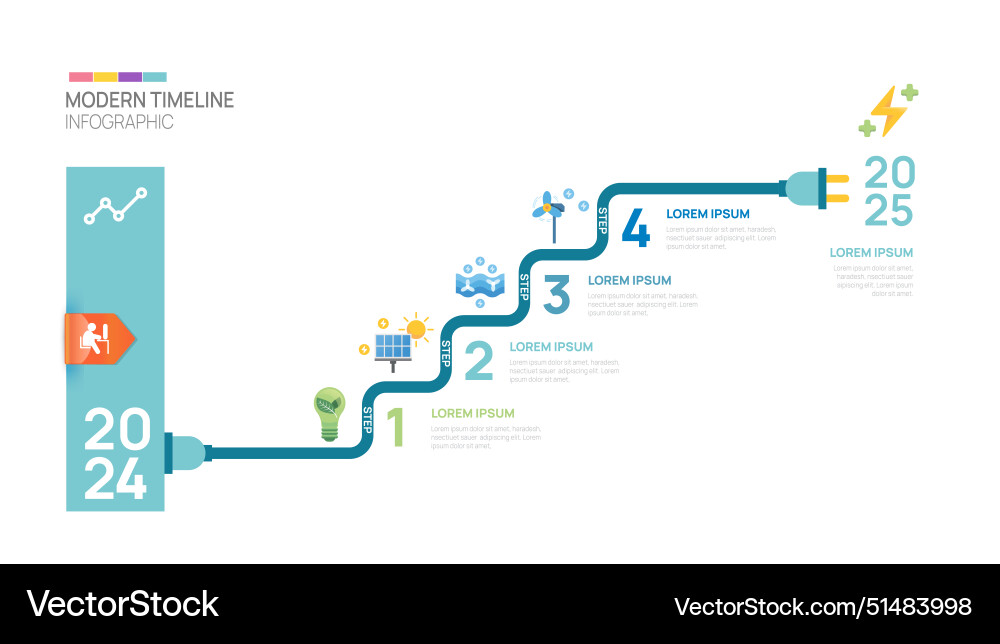 Energy step timeline infographic line template Vector Image