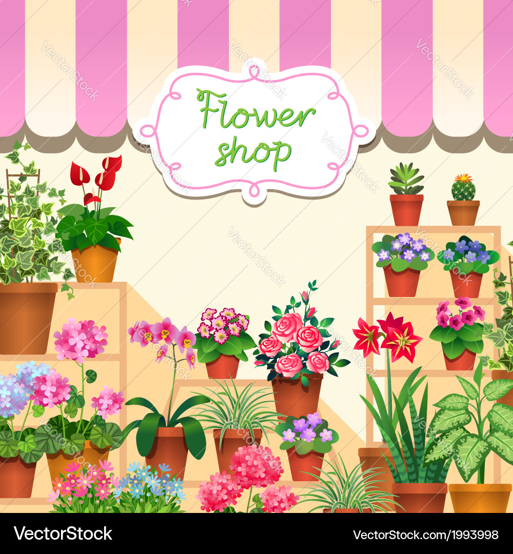 Flower shop Royalty Free Vector Image - VectorStock