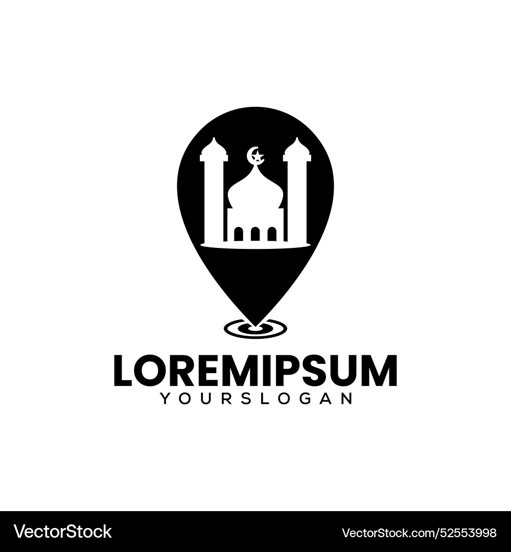 Mosque location icon logo design Royalty Free Vector Image