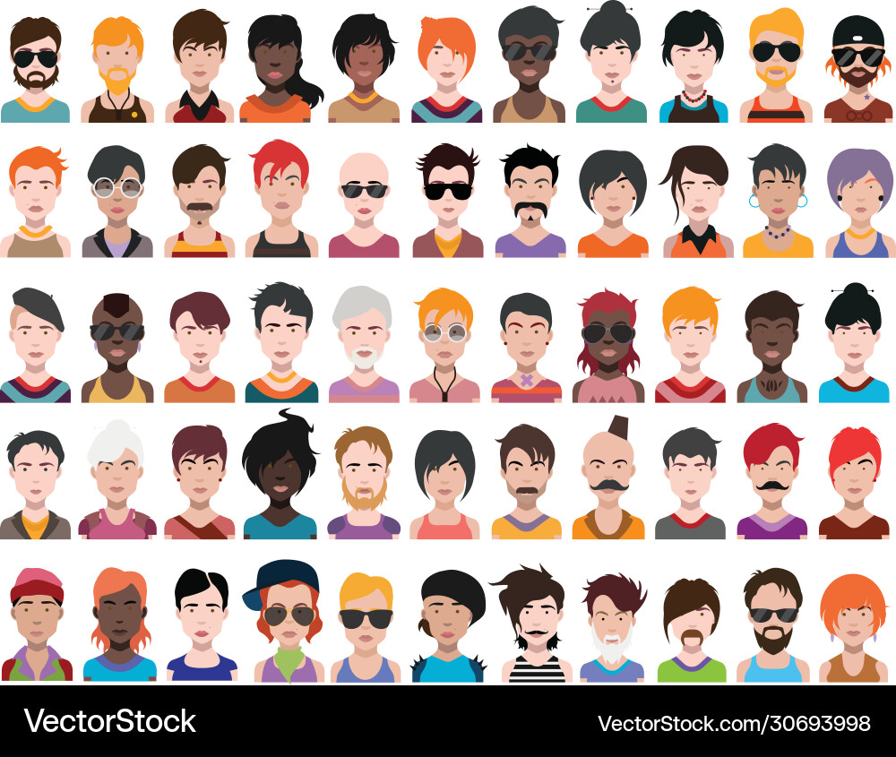 People avatars women men avatar Royalty Free Vector Image