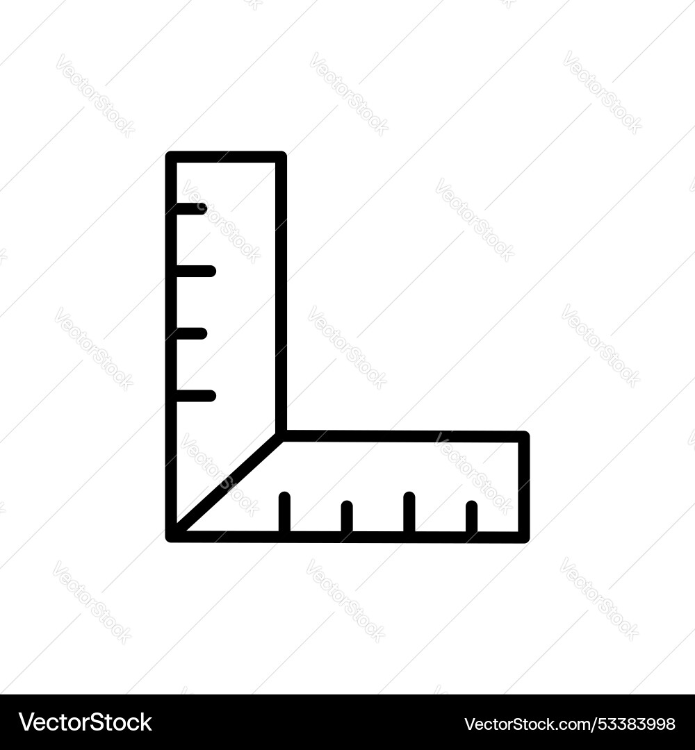 Ruler combined icon set geometry tool Royalty Free Vector