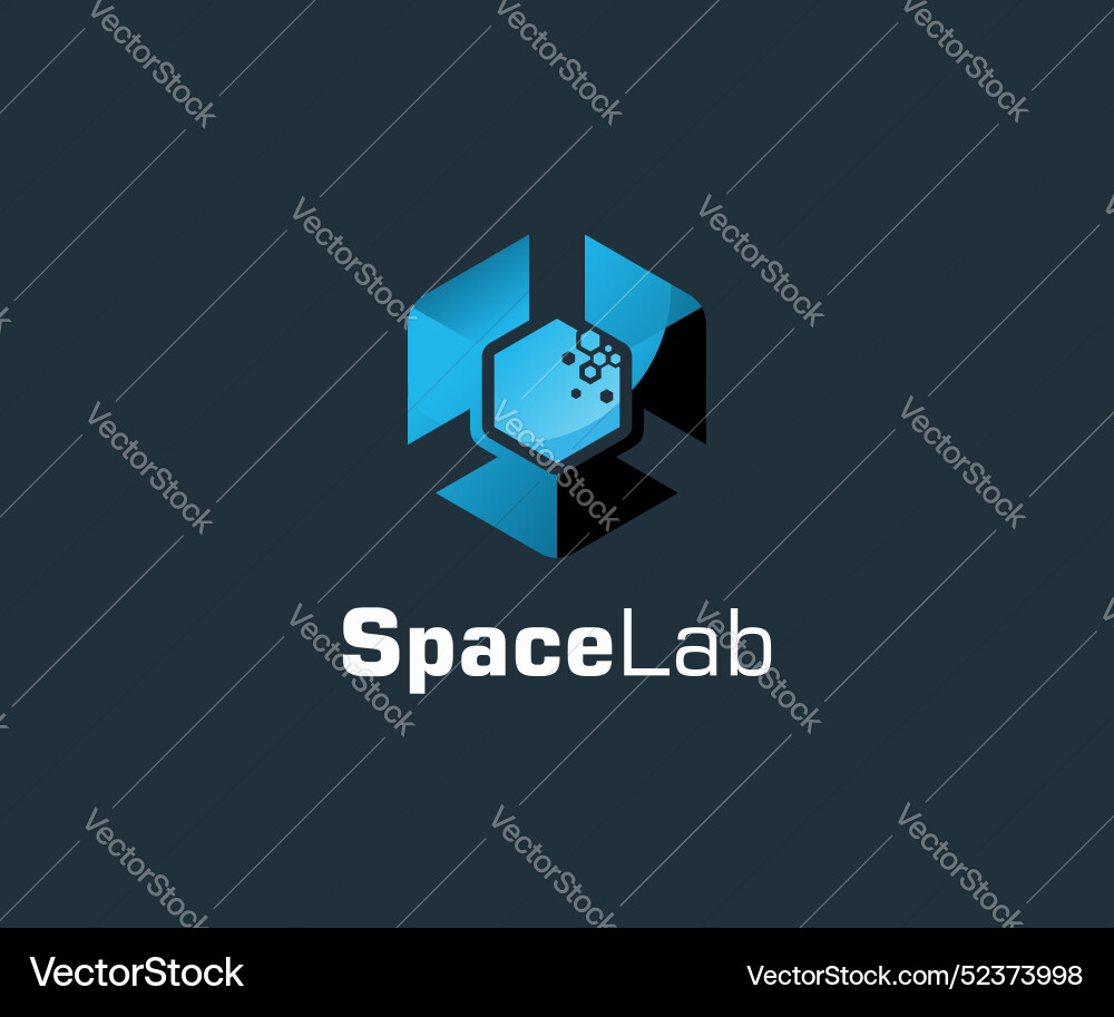 Space lab logo design concept science Royalty Free Vector