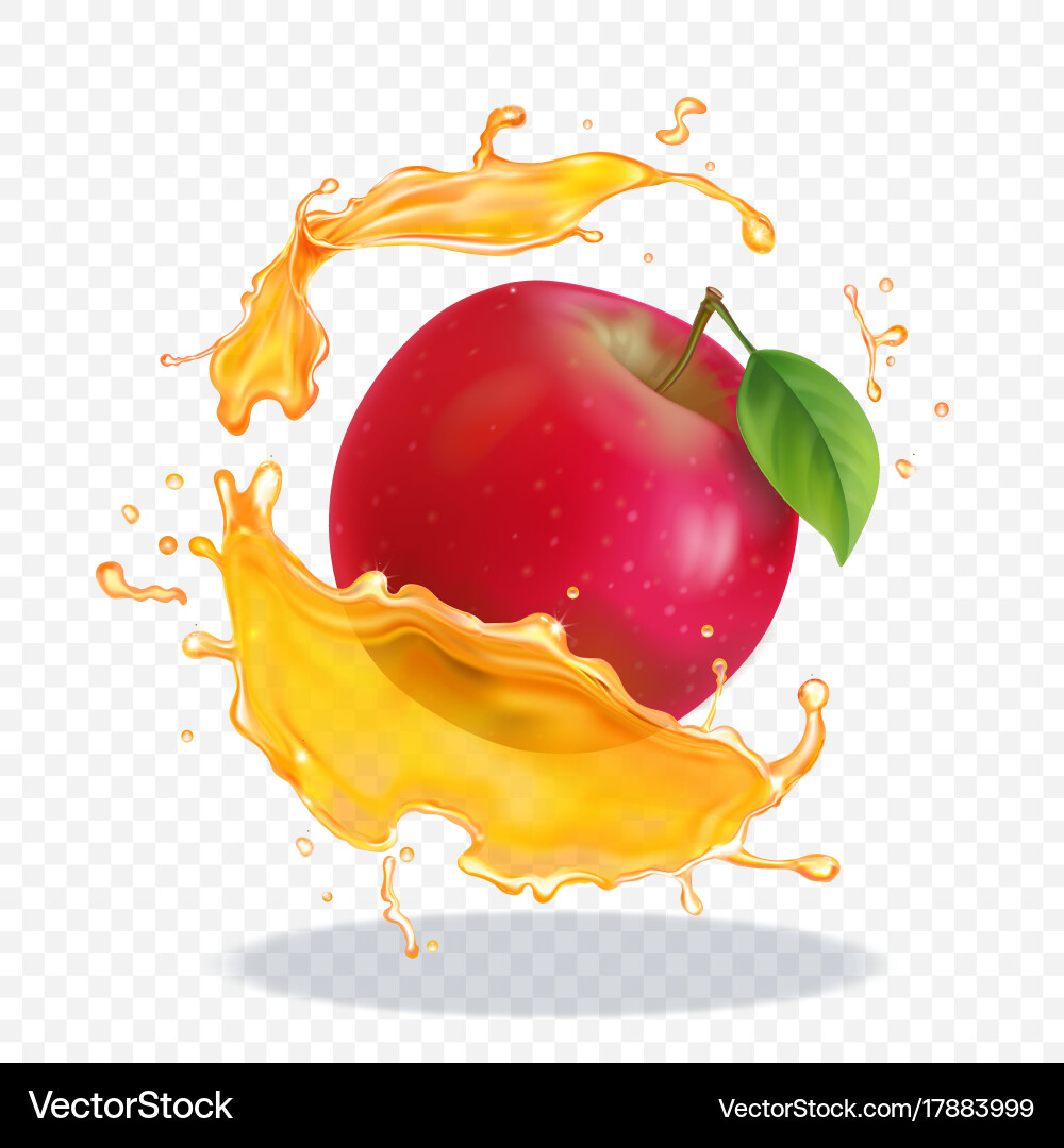 Apple fresh juice realistic Royalty Free Vector Image