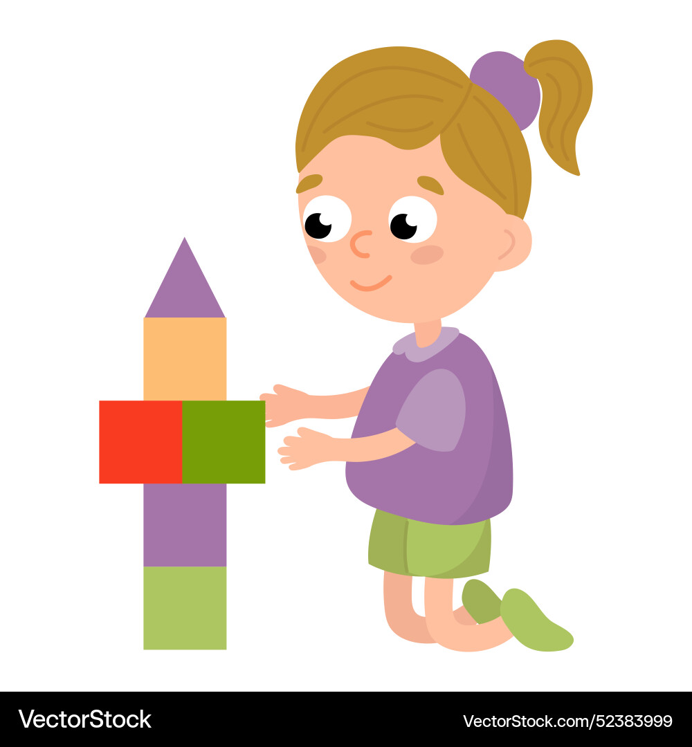 Daily routine the child plays Royalty Free Vector Image