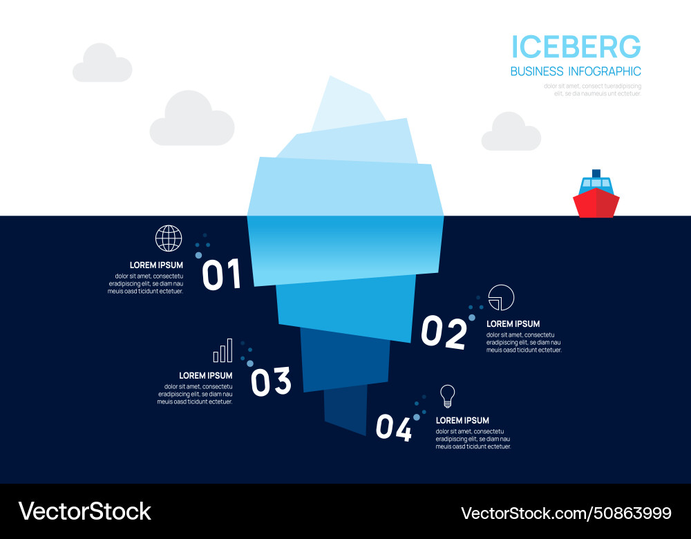 Iceberg infographic template for business modern Vector Image