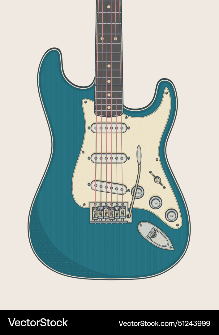 Iconic solid body guitar Royalty Free Vector Image