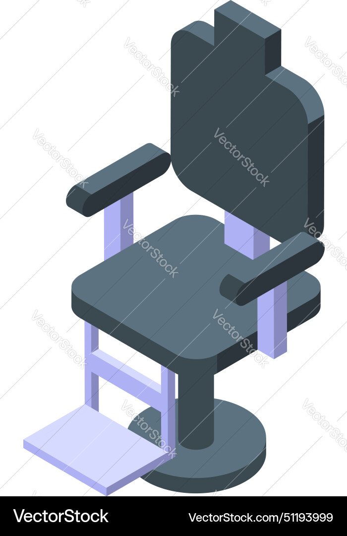 Leather black barber chair icon isometric Vector Image