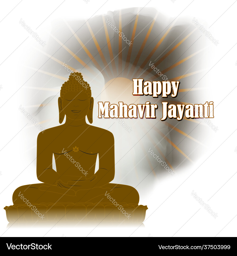 Mahavir jayanti concept banner birth Royalty Free Vector