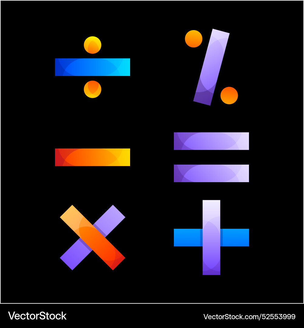 Mathematics symbol logo design Royalty Free Vector Image