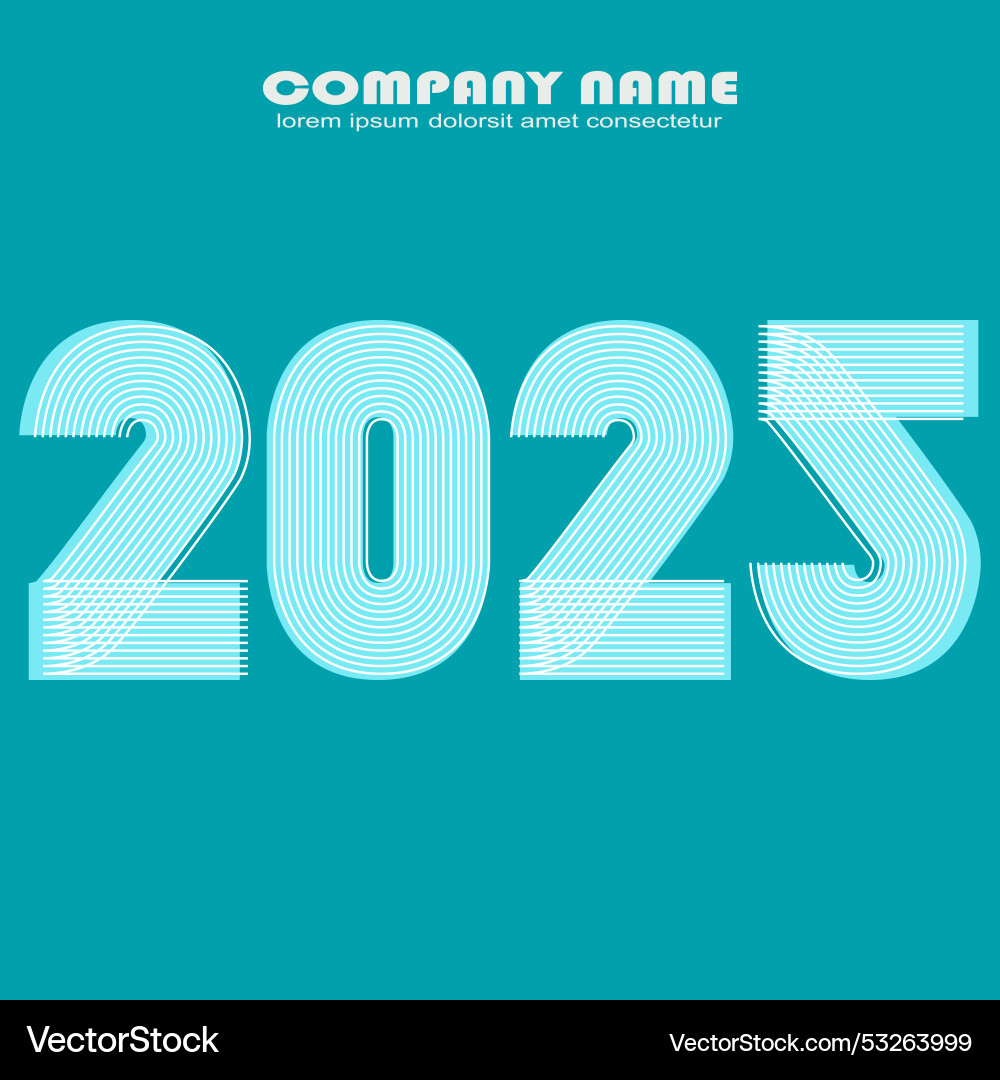 Modern 2025 annual report isolated on blue Vector Image