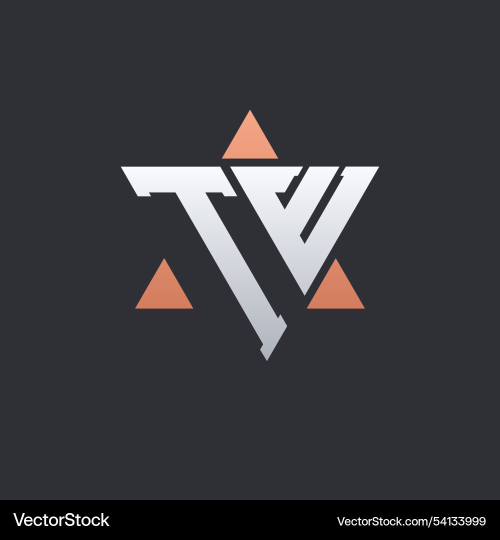 Modern te letter logo design with geometric Vector Image