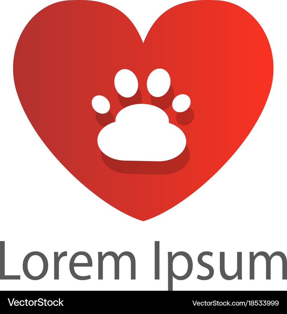 Pet Heart Paw Symbol Royalty Free Vector Image