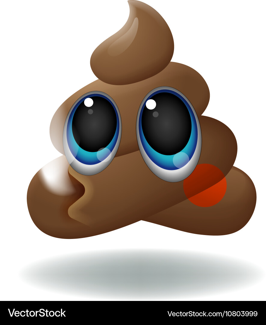 Pile poo emoji shit icon smiling face Royalty Free Vector