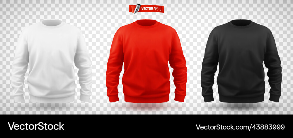 Realistic sweat-shirts Royalty Free Vector Image