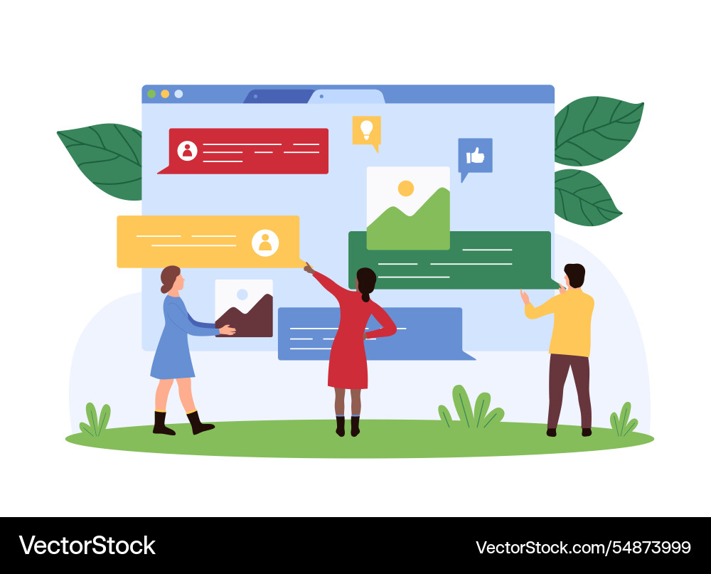 Responsive social media ui chat messenger mobile Vector Image