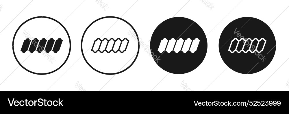 Roof tile icon set black filled and outlined style