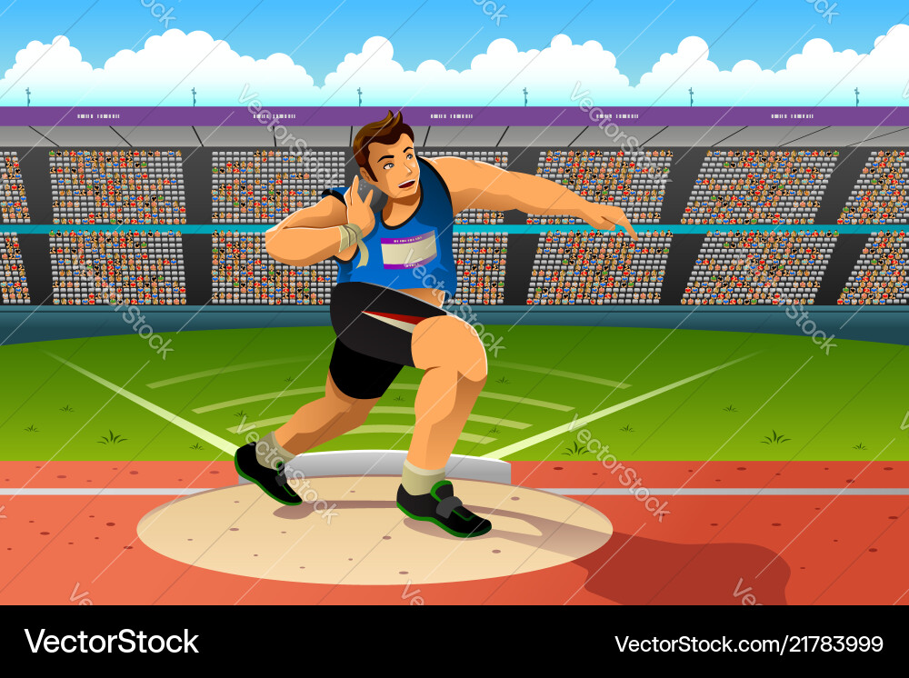 Shot putter in a put competition Royalty Free Vector Image
