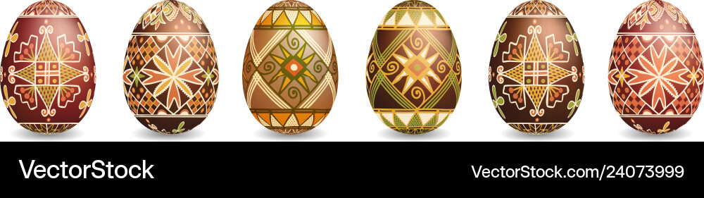 Ukrainian Pysanky Easter Eggs Royalty Free Vector Image
